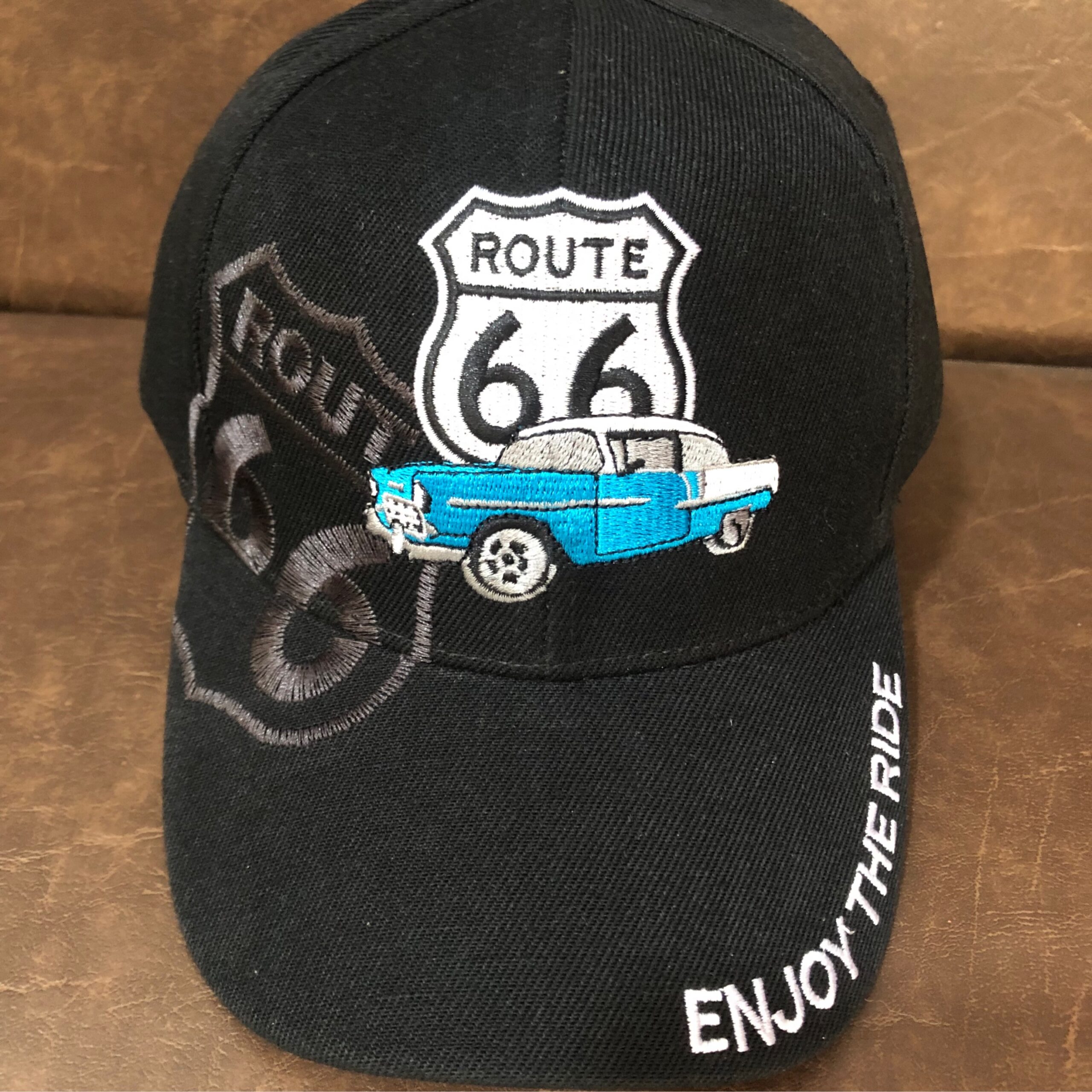 Cap - Rt 66 Shield Turquoise Car/Black Cap | Hi-Way Cafe | Family Style ...